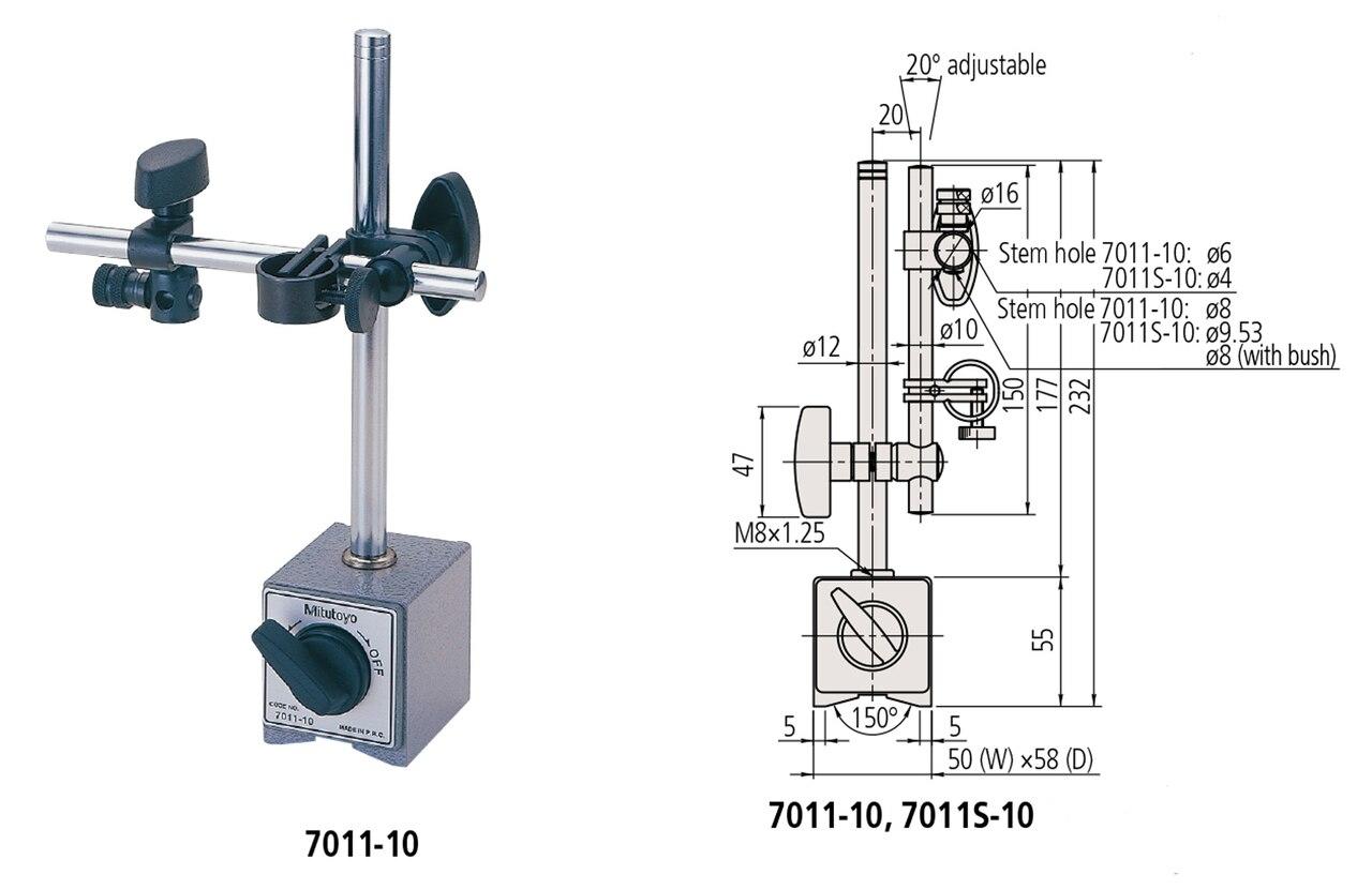Mitutoyo 7011s 10 Magnetic Stand W Adjuster Aspac Industrial Tools