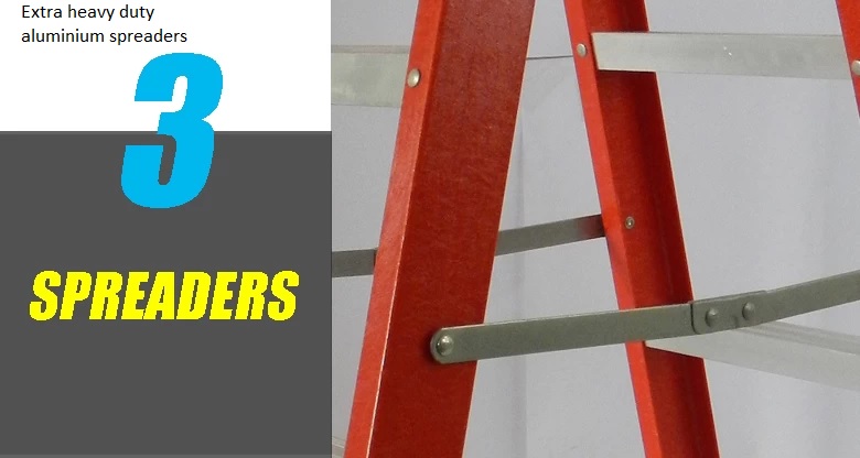 AIT Double Sided FiberGlass Ladder 9 Steps – ASPAC Industrial Tools