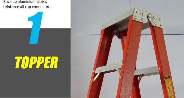 AIT Double Sided FiberGlass Ladder 9 Steps – ASPAC Industrial Tools