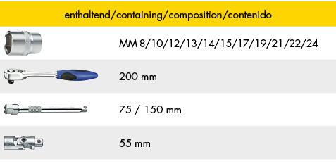 Heytec 15pcs 3/8ins Sq Drive Socket Set 8mm to 24mm – ASPAC Industrial ...