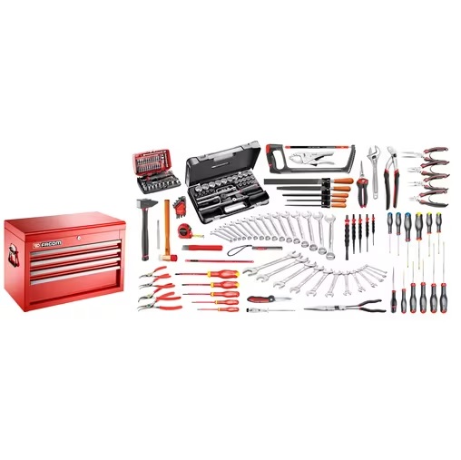 165-PIECE SET OF INDUSTRIAL MAINTENANCE TOOLS include 4 DRAWER CHEST ...