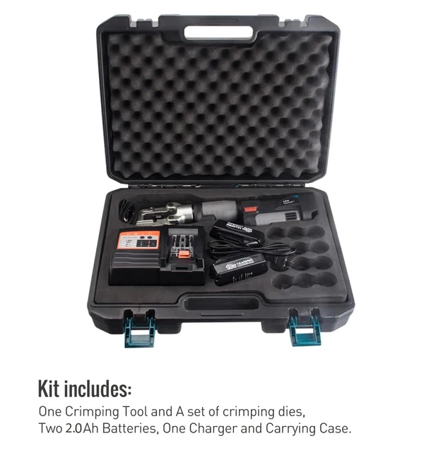 AIT Zupper 18V Cordless Portable Hydraulic Cable Terminal Crimping Tool ...