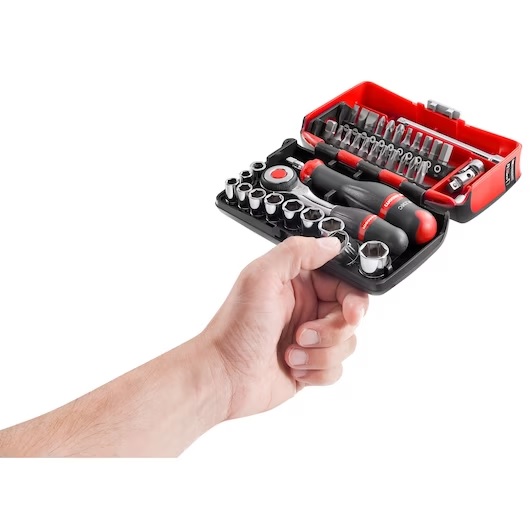 Facom 38pcs 1/4″ NANO socket set 5.5 to14mm with twist handle ratchet ...